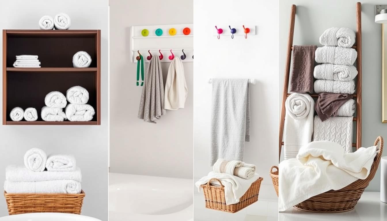 Explore different display methods to keep your bath towels organized ...
