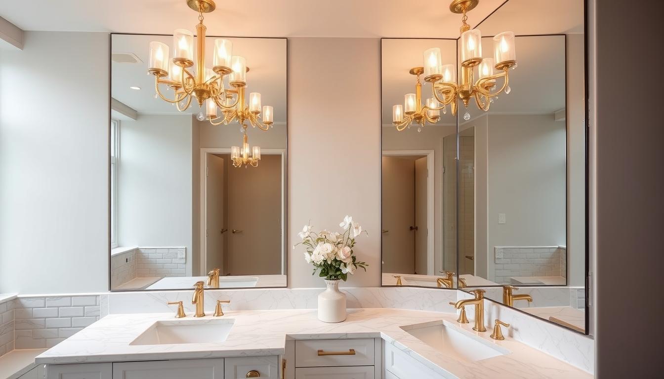 Glamorous Gold Bathroom Light Fixtures