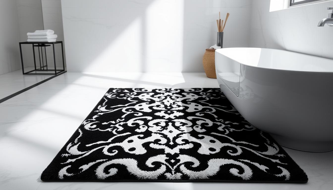 Stylish Bath Mat Black and White Designs